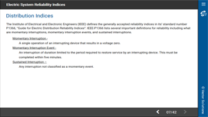 Electric System Reliability Indices